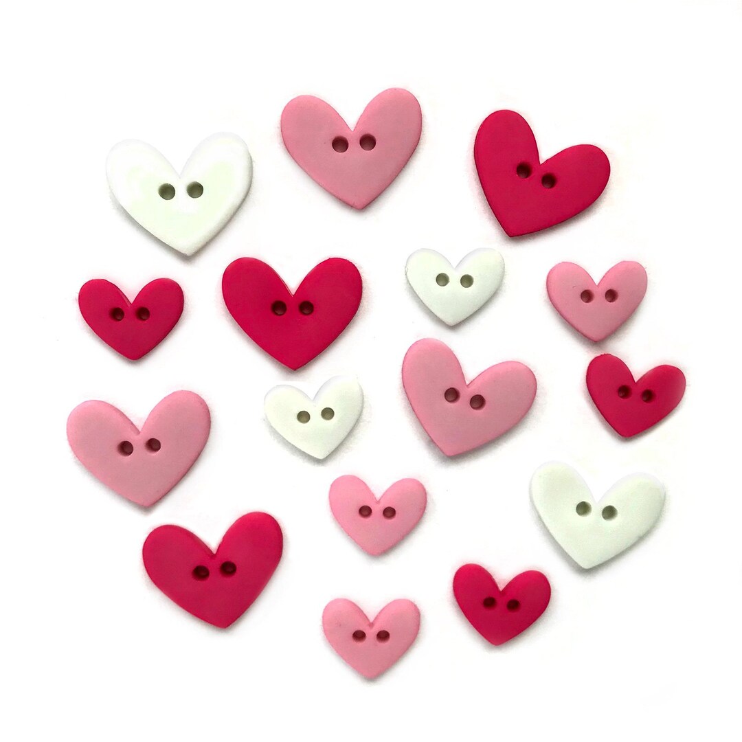 Buttons Galore Craft & Sewing Buttons- Valentine Hearts - Etsy