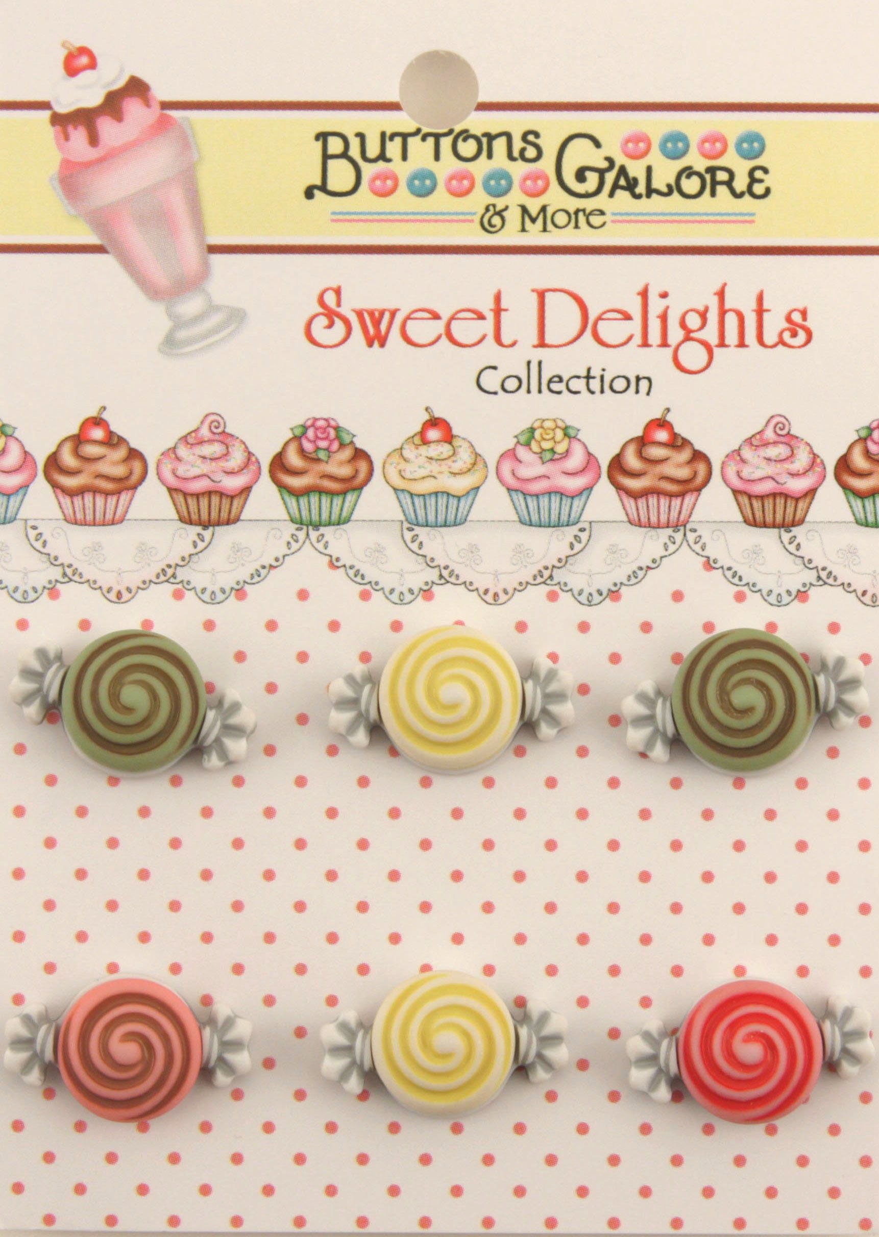 Botones Galore "Sweet Delights" surtido de 3D, teñido a mano y pintado ...