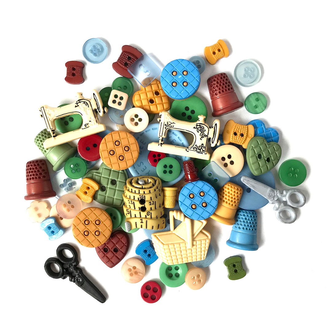 Colorful Sewing Button Variety Pack: 50 Assorted Craft Embellishments ...