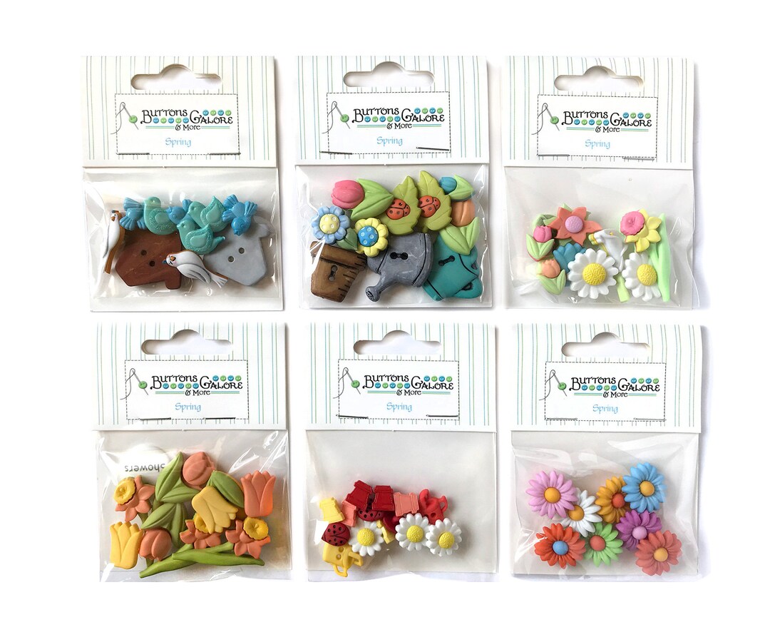 Springtime Craft Button Assortment: 50+ Colorful Buttons for Sewing ...