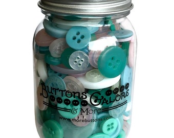 Buttons Galore Button Mason Jar 200 Colorful Buttons for - Etsy