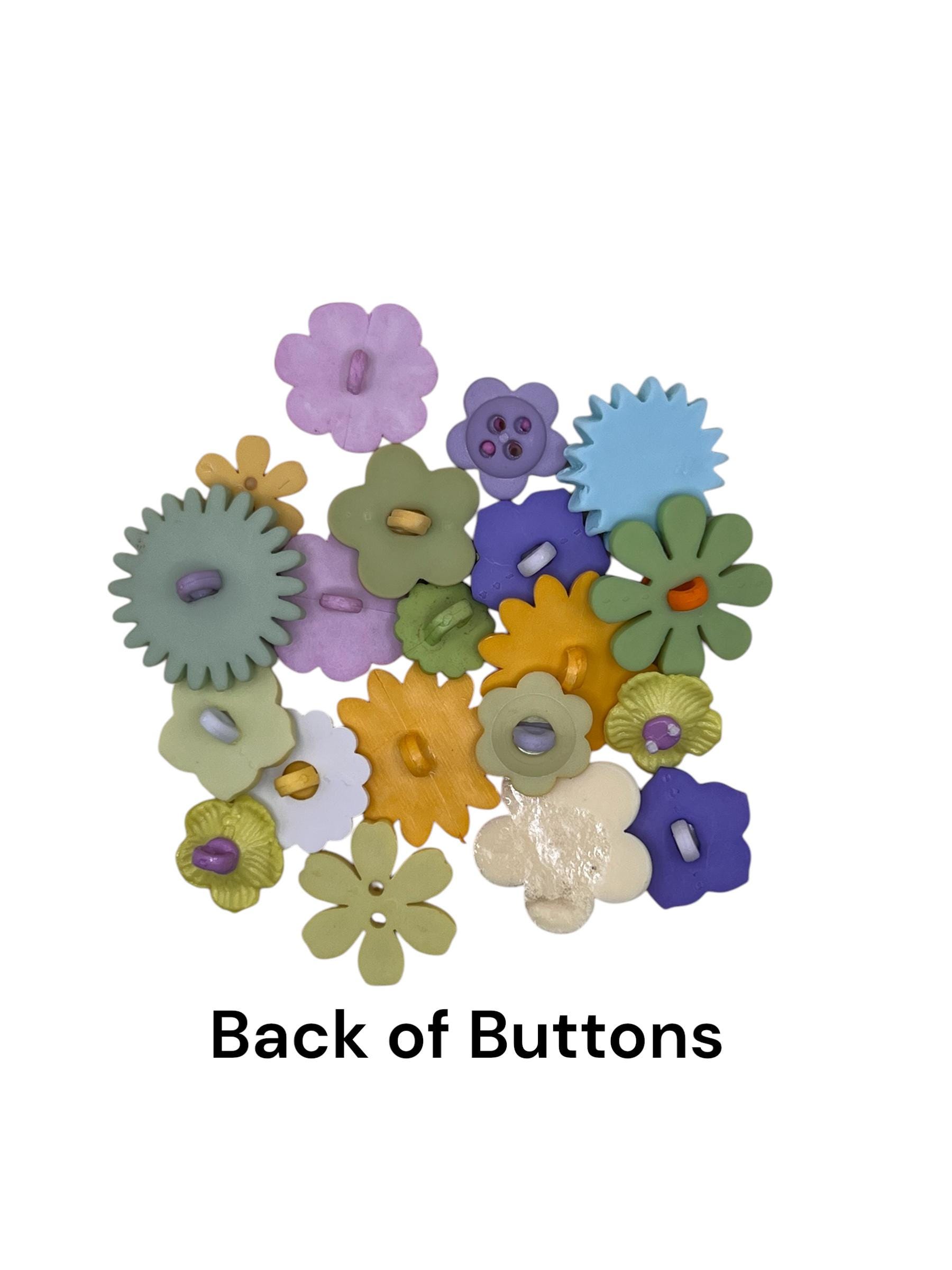 75-piece Flower Button Variety Pack – Colorful Assorted Craft Buttons ...