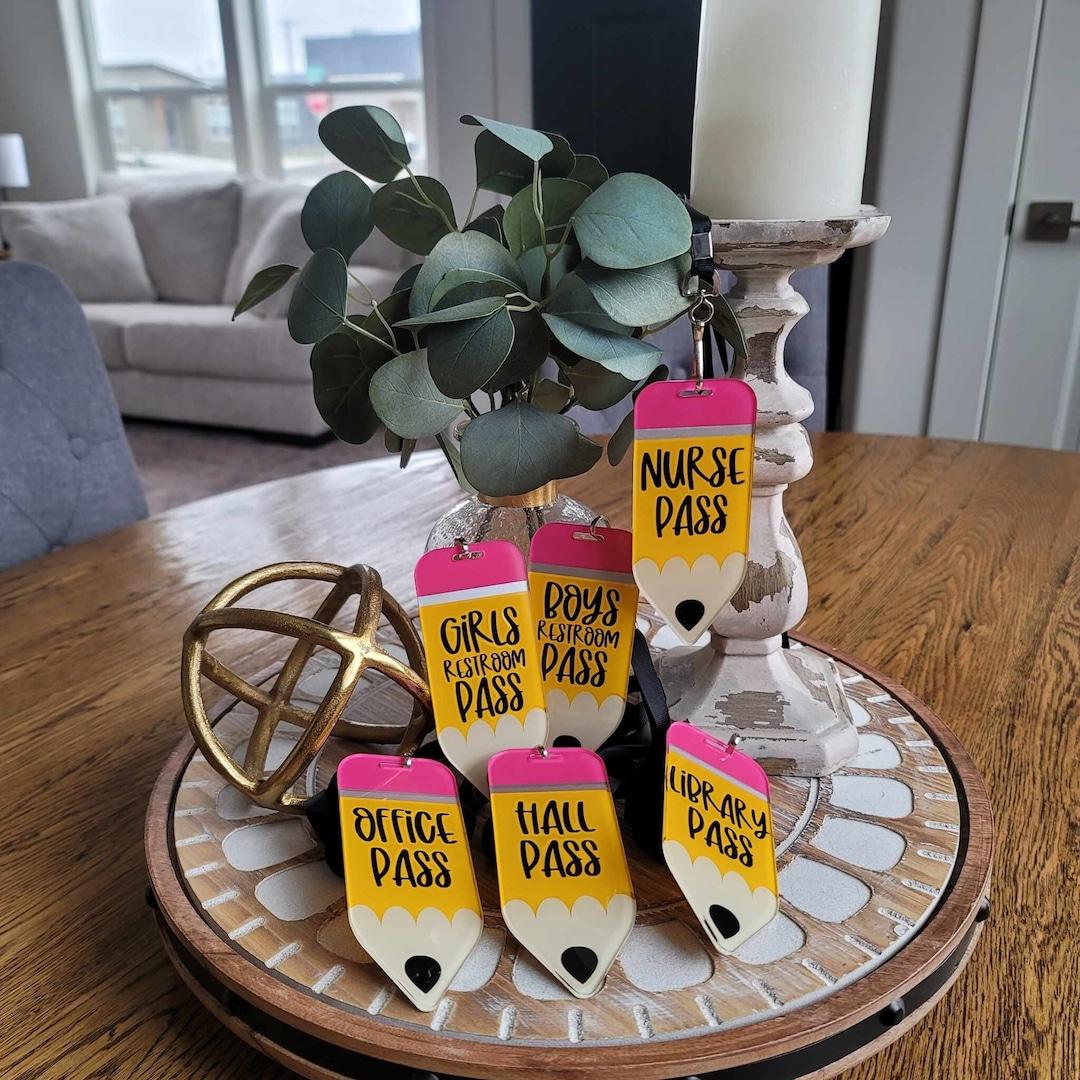 Personalized Individual Handmade Teacher Passes Hall Pass Nurse Pass ...