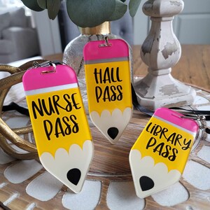 SET OF 6 Handmade Teacher Passes Hall Pass Nurse Pass Office Pass ...