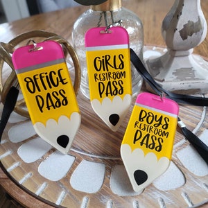 SET OF 6 Handmade Teacher Passes Hall Pass Nurse Pass Office Pass ...