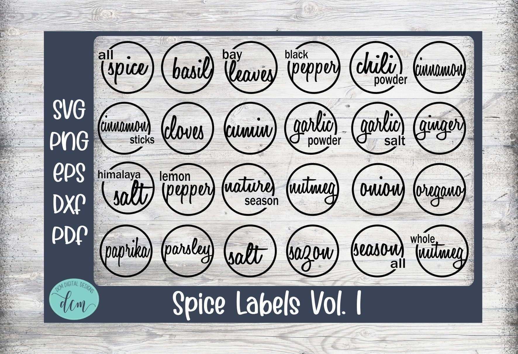 Spice Labels SVG, Kitchen Pantry Storage Decals Cut File, Home ...
