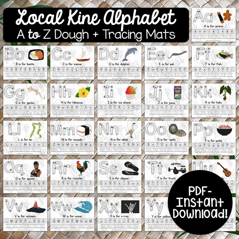 Local Kine Alphabet Dough & Tracing Mats // Letter Activity Mats ...