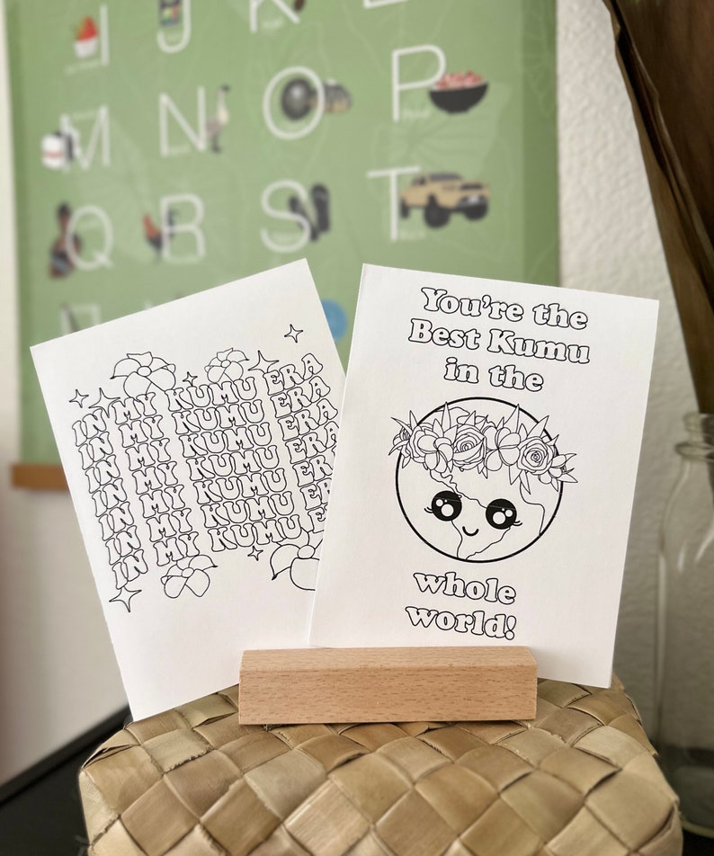Printable Kumu Appreciation Colorable Greeting Cards - Set of 2 ...