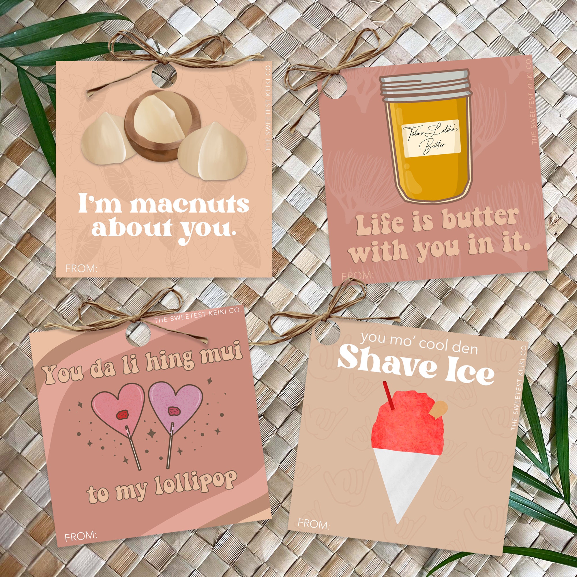 Local Kine Valentine Gift Tags // Printable Gift Tags // Hawaii ...