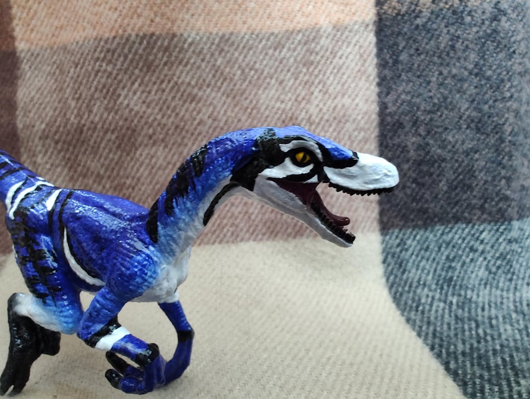 Blue Jay Velociraptor Figurine Etsy