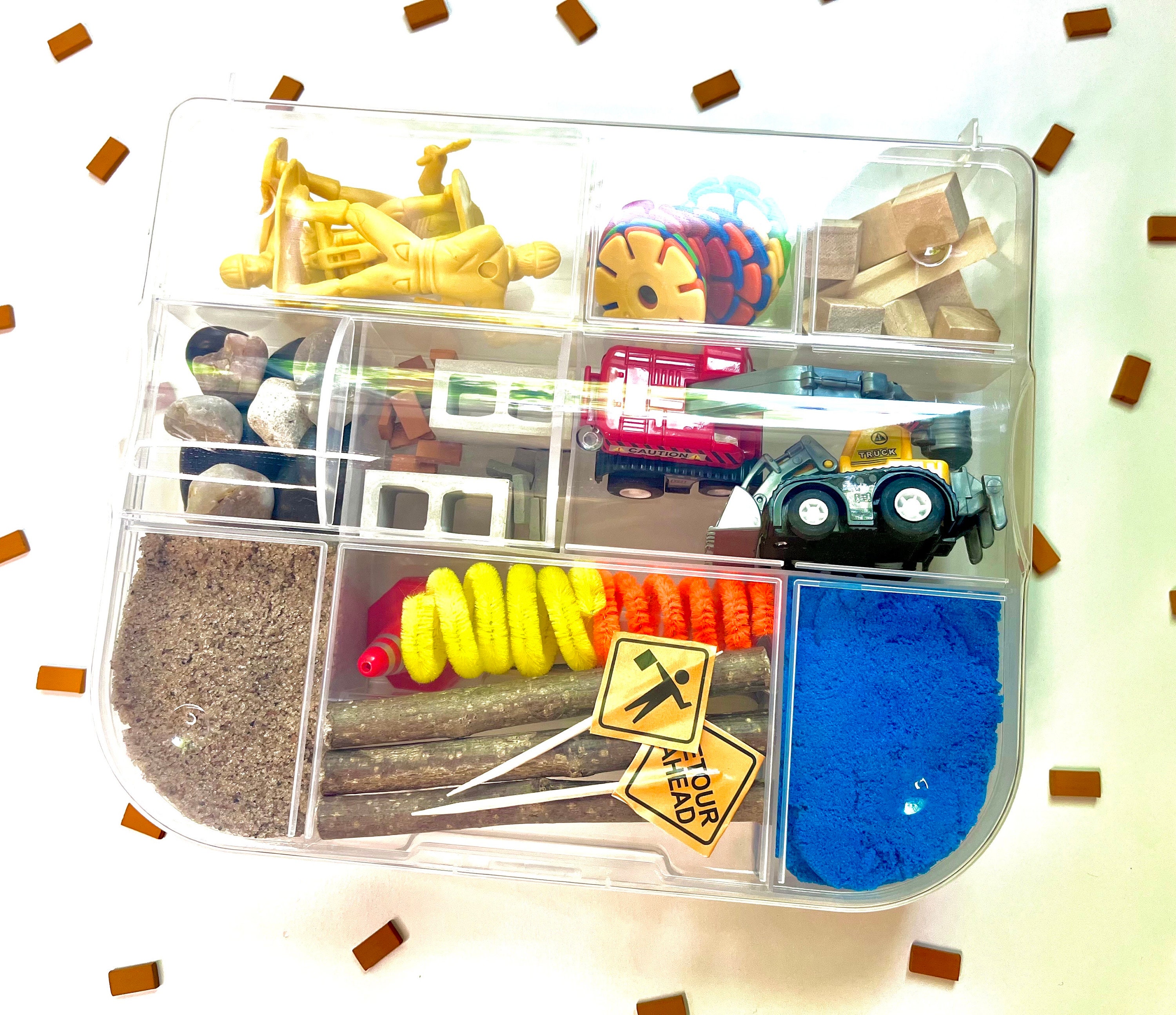 Construction Sensory Kit Sensory Sand Kit Building Blocks & Bricks Busy ...