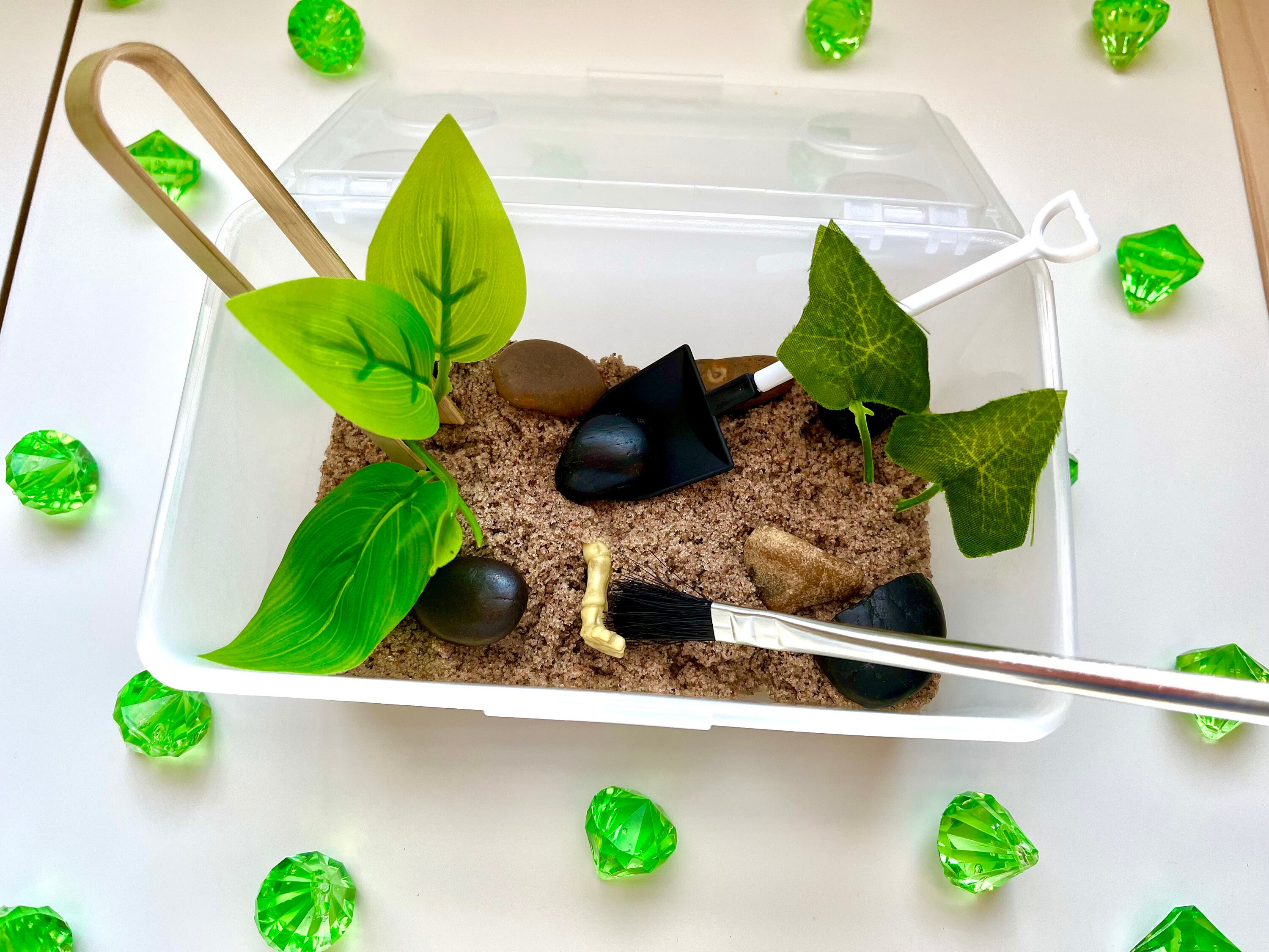 Dinosaur Excavation Mini Sensory Bin | Dino Dig | Sensory Sand Kit ...