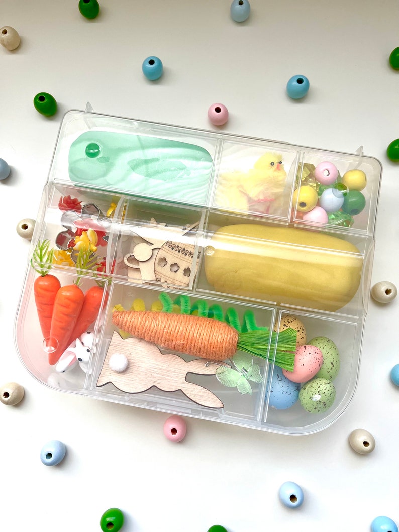 Easter Sensory Kit Play Dough Sensory Bin Spring Toddler Gift Busy Box ...