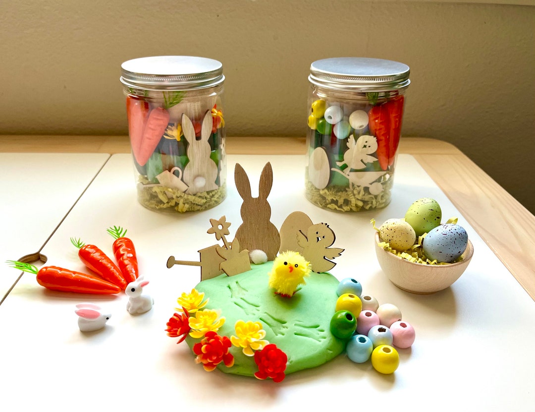 Easter Sensory Jar | Play Dough Sensory Kit | Spring Sensory Activity ...
