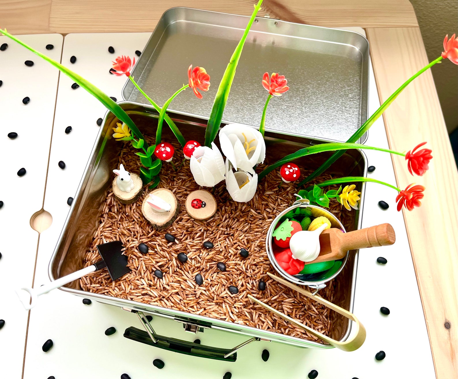 Garden Sensory Bin Sensory Rice Kit Vegetable Harvest - Etsy