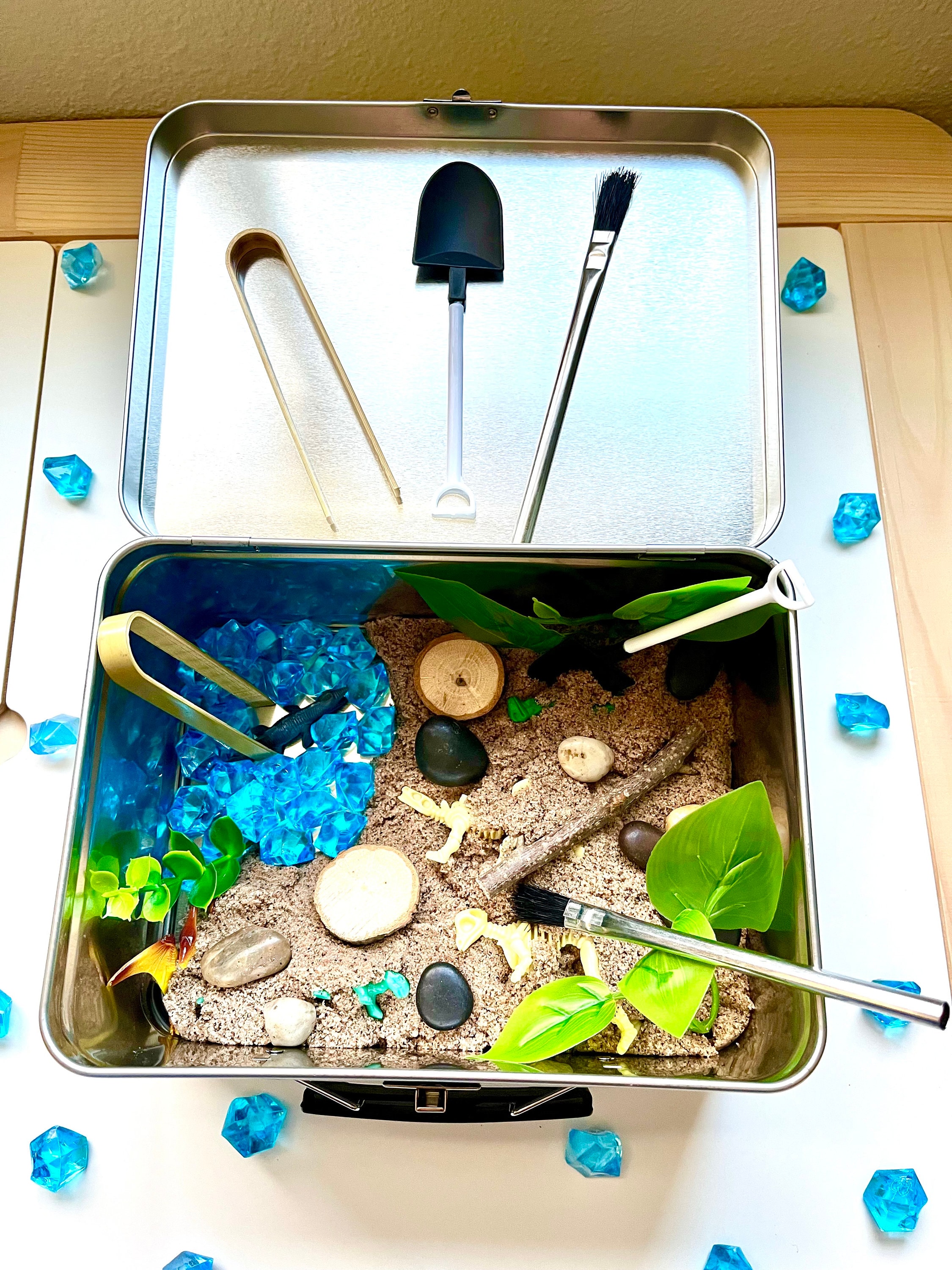 Large Dinosaur Excavation Sensory Bin Sensory Sand Kit Dino Dig Toddler ...