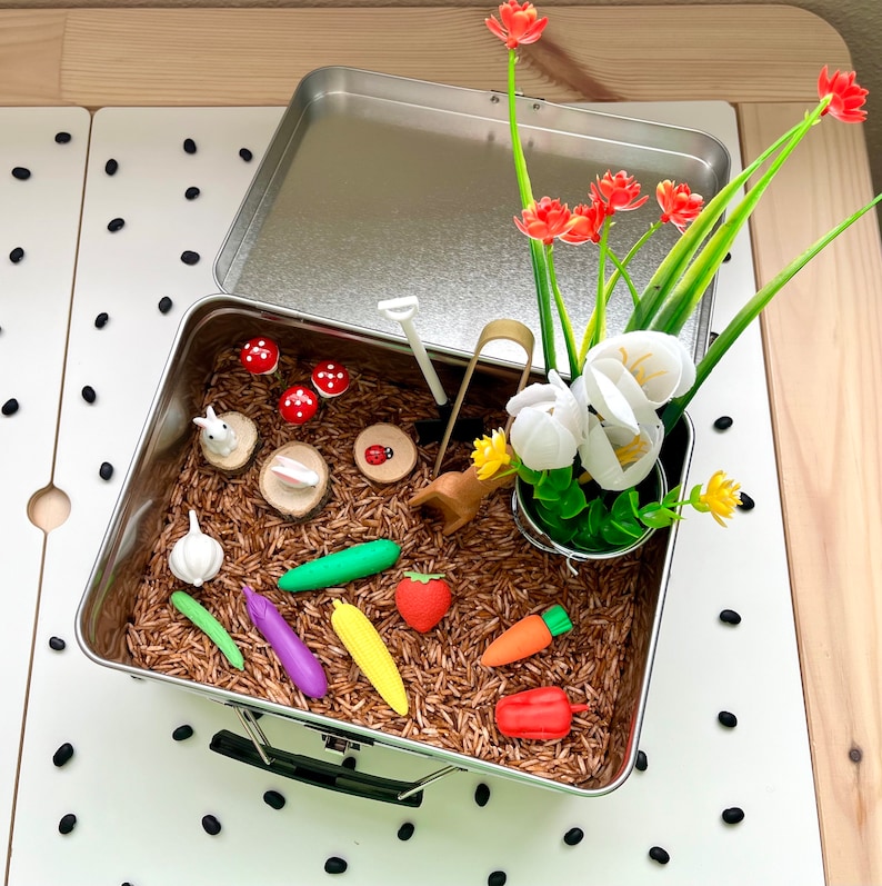 Garden Sensory Bin Sensory Rice Kit Vegetable Harvest - Etsy
