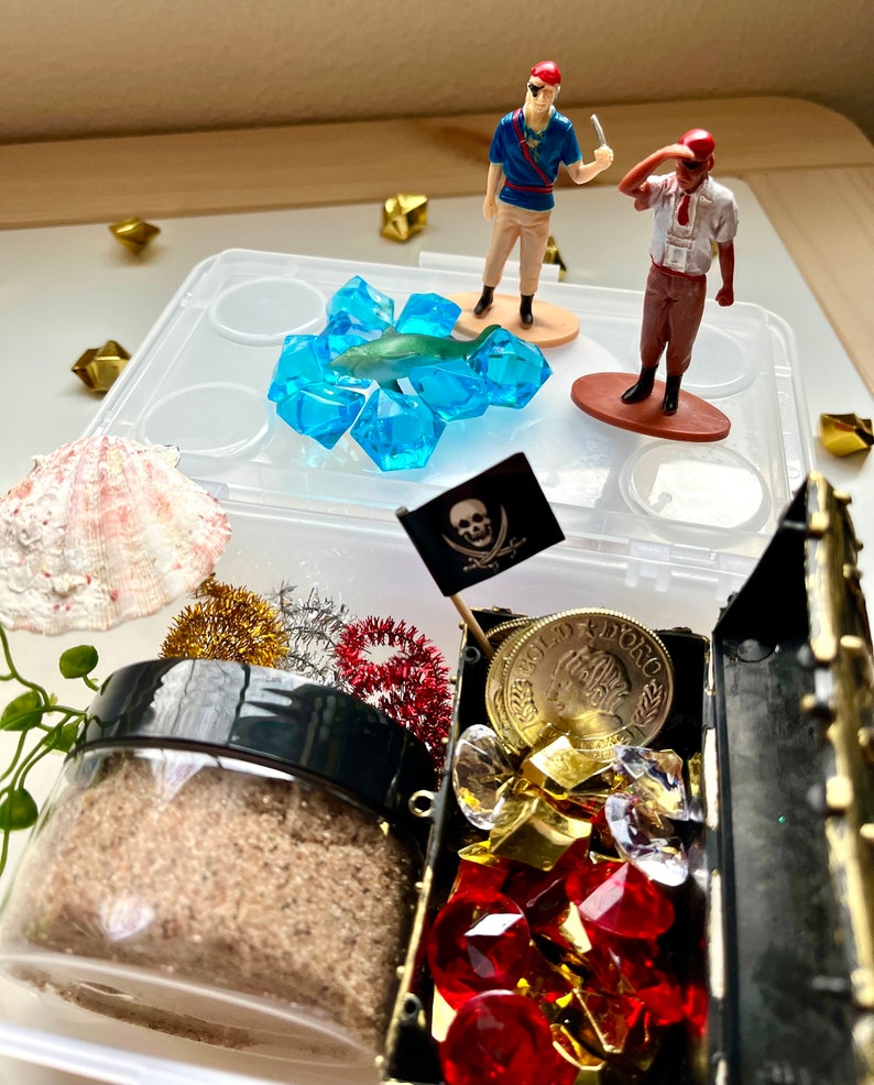 Pirate Mini Sensory Bin Sensory Sand Kit Treasure Kit Busy Box - Etsy