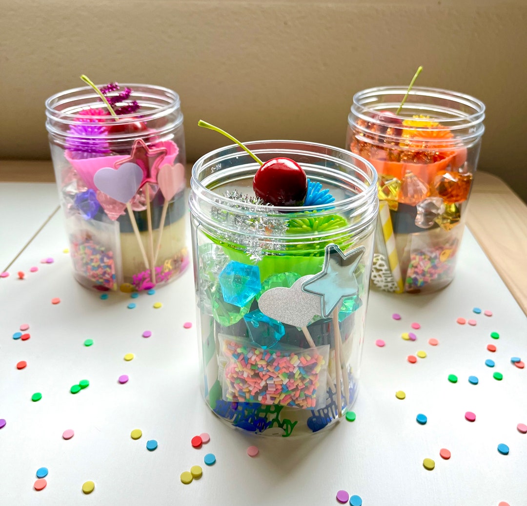 Birthday Sensory Jar | Play Dough Sensory Kit | Cupcake Sensory ...