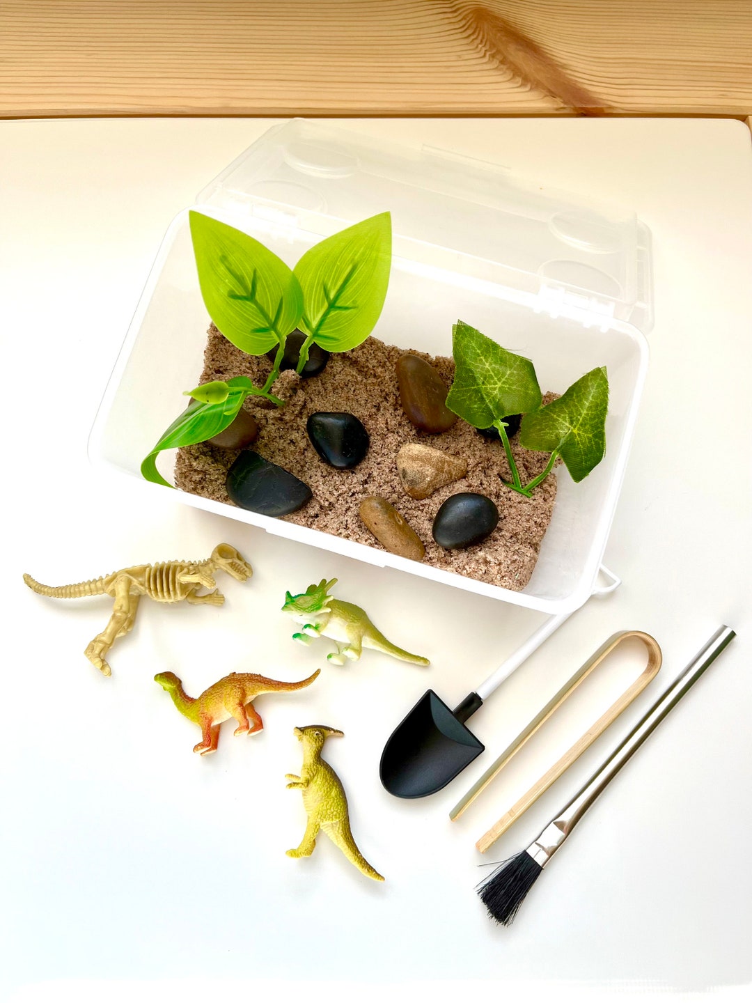 Dinosaur Excavation Mini Sensory Bin | Dino Dig | Sensory Sand Kit ...