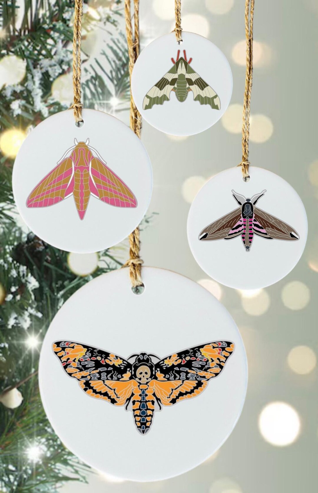 Hawk-moths Christmas Decorations/keepsakes - Various Designs Available ...