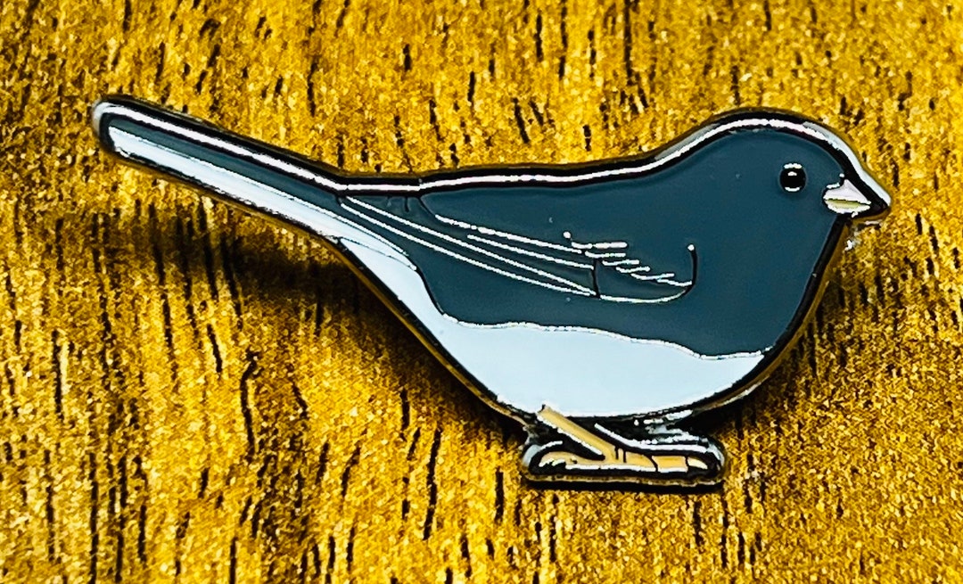 Slate-coloured Junco - No.125 - UK Birding Pins - Enamel Pin Badge ...