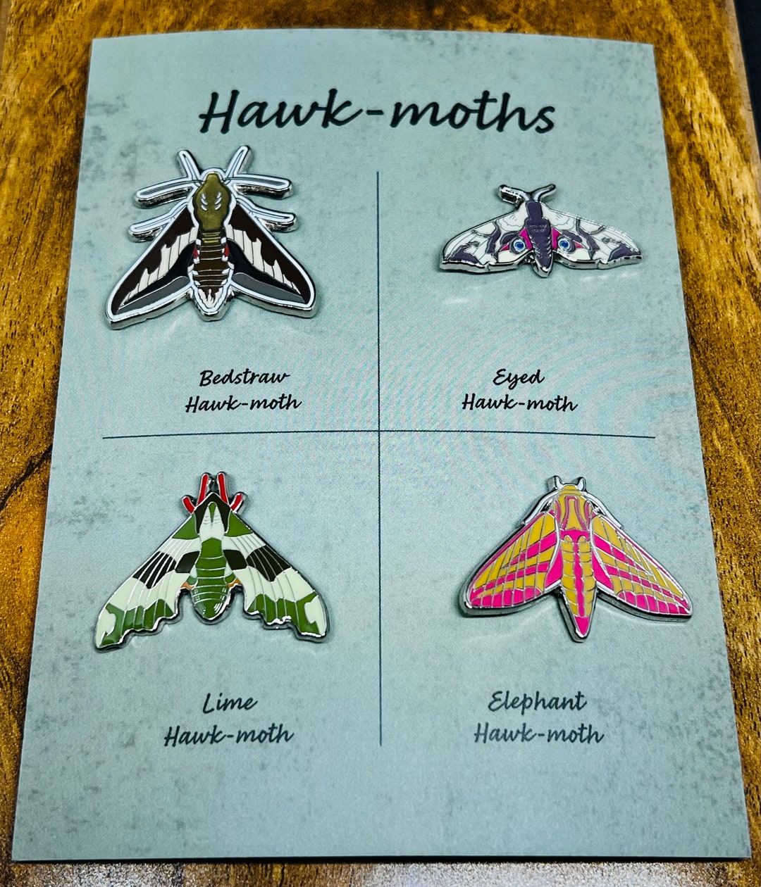 Hawk-moth Series Large Collectors Card Pins 1-4 - Enamel Pin Badge - Etsy