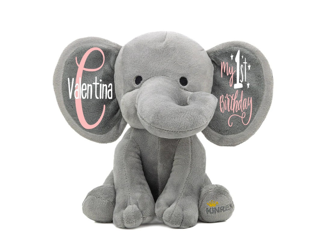 My 1st Birthday Personalized Stuffed Elephant - 1st Birthday Keepsake ...