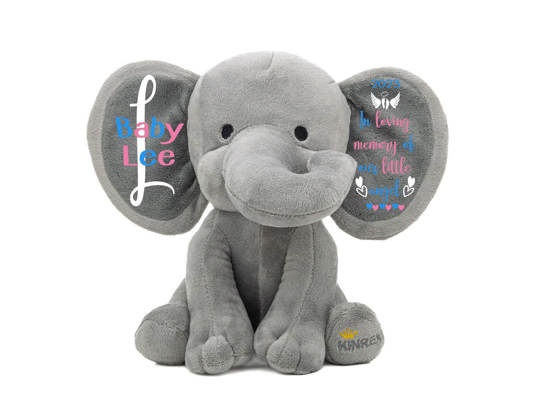 Personalized Memorial Elephant Plush - Miscarriage Gift - Sympathy Gift ...