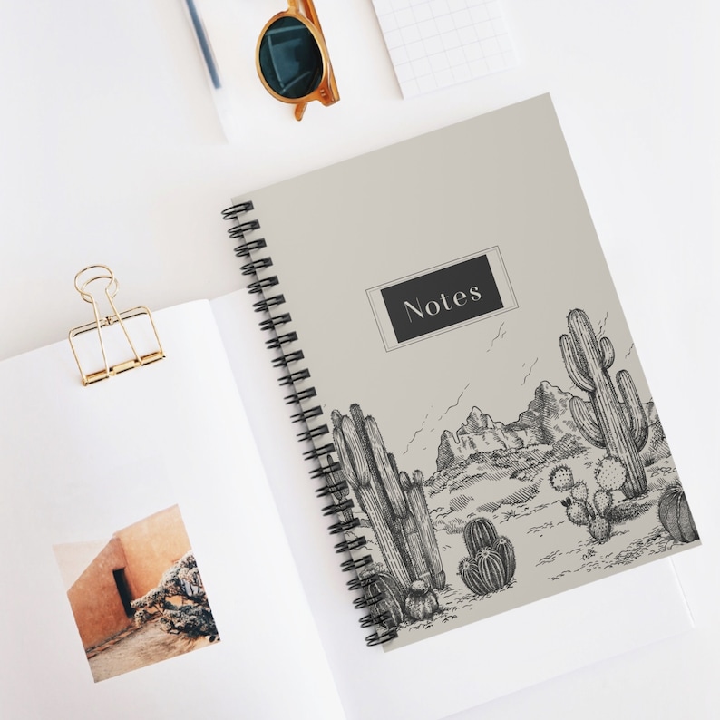 Western Desert Cactus Spiral Notebook - Ruled Line - Etsy