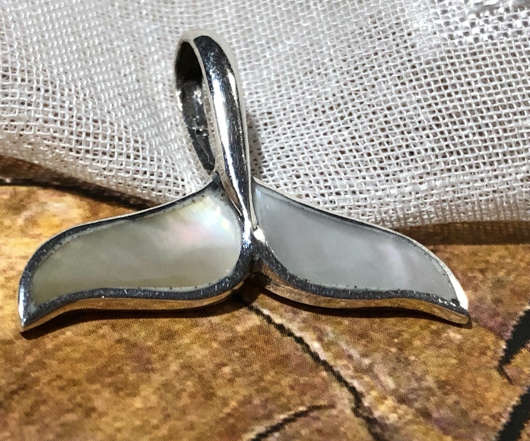 Nautical - 925 Sterling Silver - Whale Tail Pendant - Etsy
