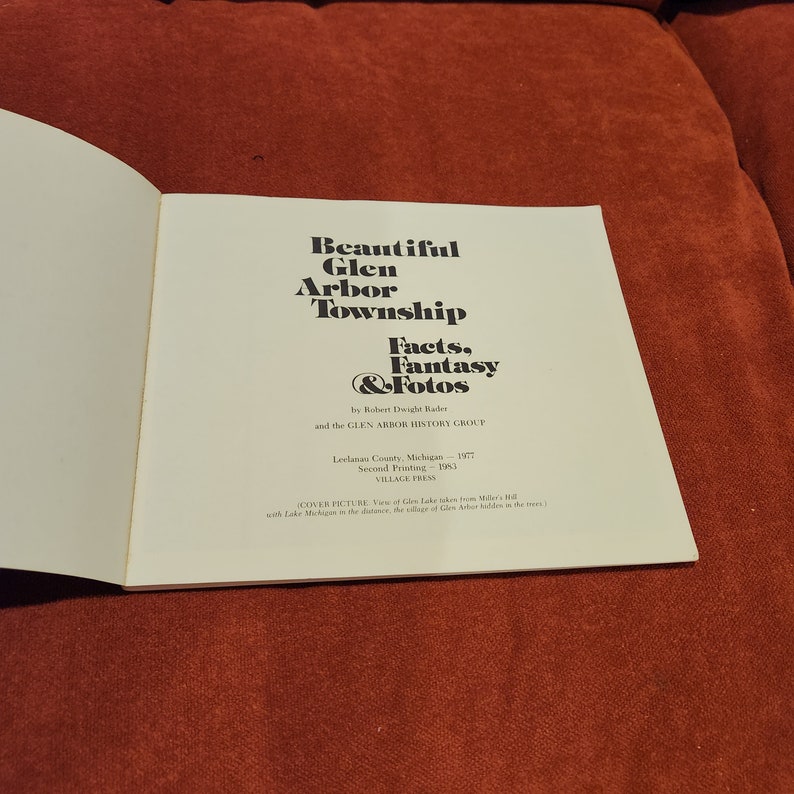 Glen Arbor Township History Book: Facts, Fantasy & Fotos (1983) - Etsy