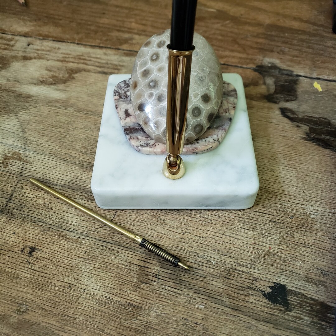 Petoskey Stone Michigan Rocks Pen Holder and Vintage Pen Michigan Gift ...