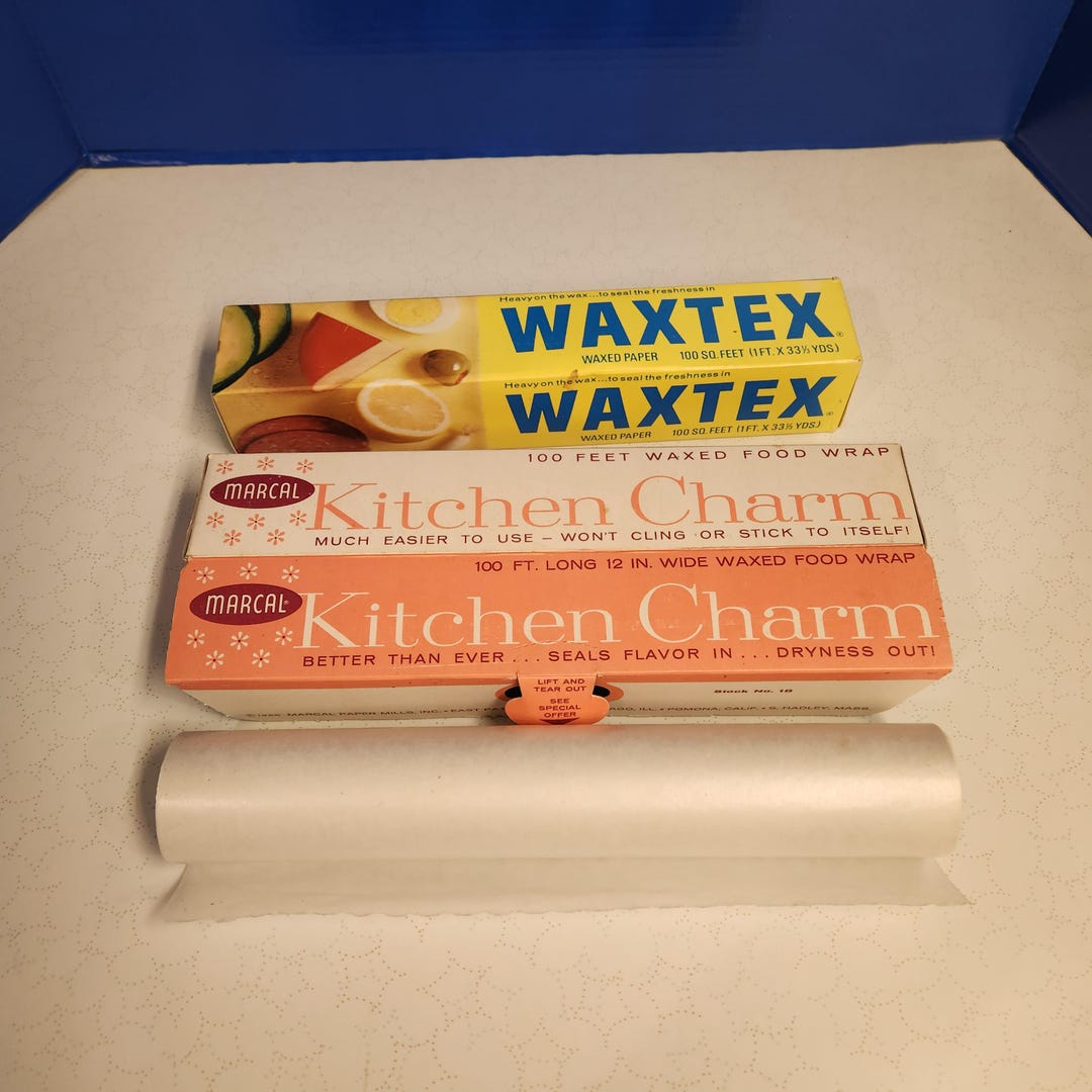 Pair of New Old Stock Wax Paper Boxes Waxtex and Kitchen Charm - Etsy