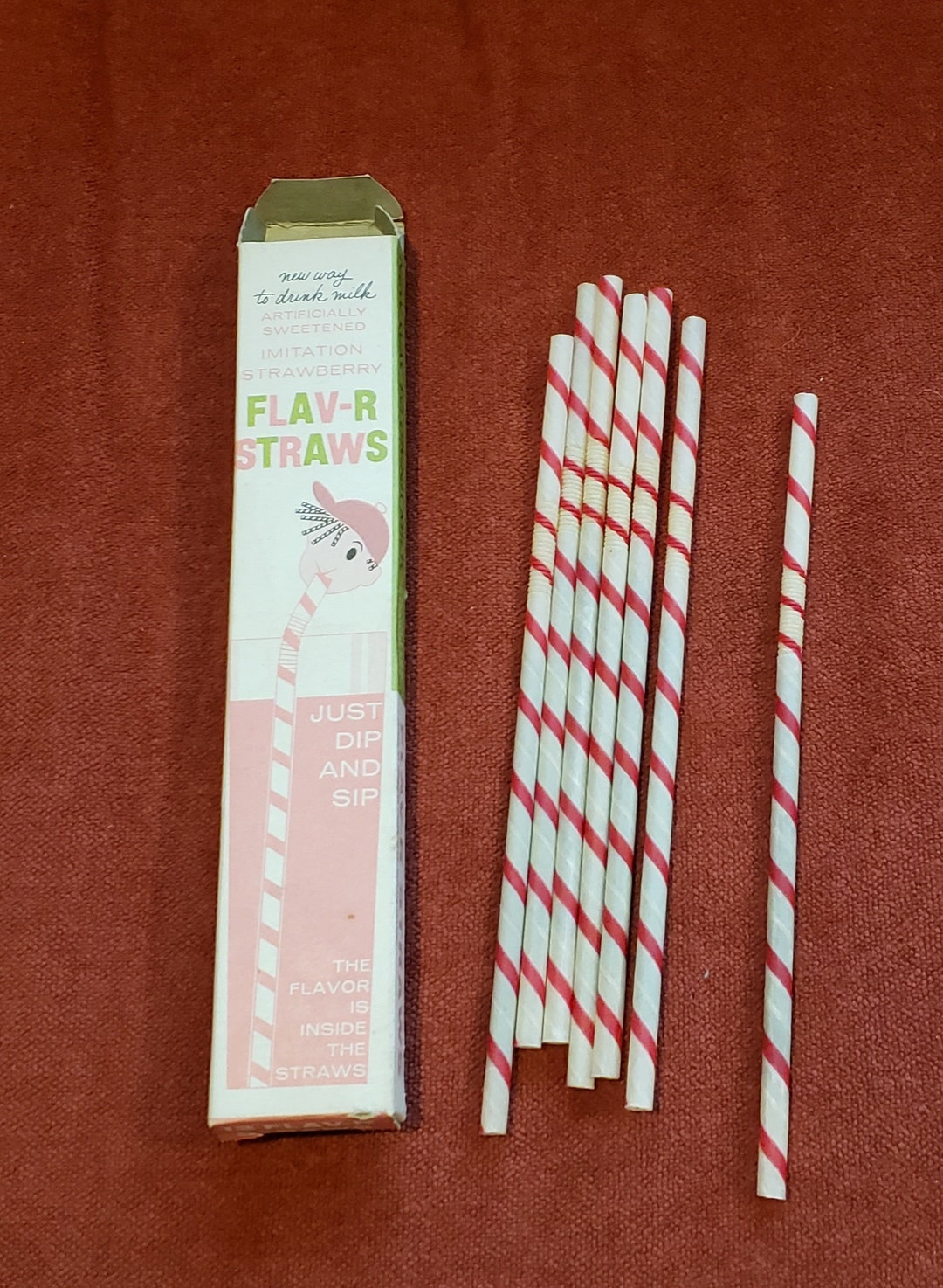 Rare Vintage Sip a Strawberry Flav-r Straw From Original Box - Etsy