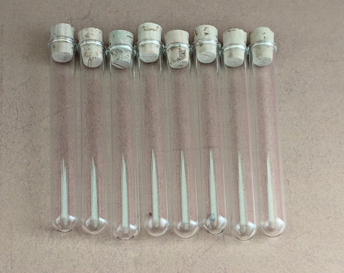 8 Mini Glass Test Tubes, W/ or W/o Rims, Includes Cork Stoppers 10mm X ...