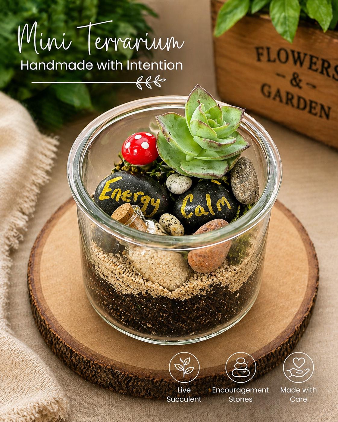Mini Terrarium Kit – DIY Plant Kit in Glass Jar, Tiny Desktop Garden ...