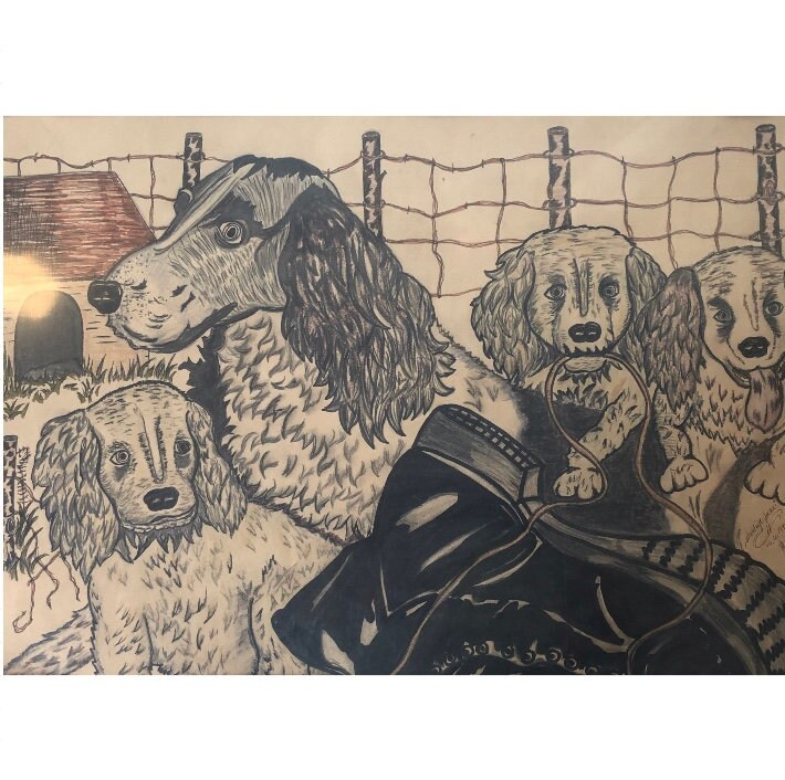 Dog Art Print, Pet Art, Ink Drawing, Dog Lover Gift, Dog Drawing, Dog ...