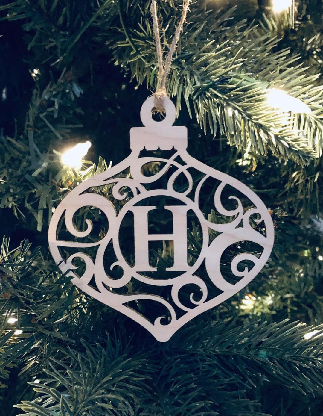 Letter Monogram Ornament - Etsy
