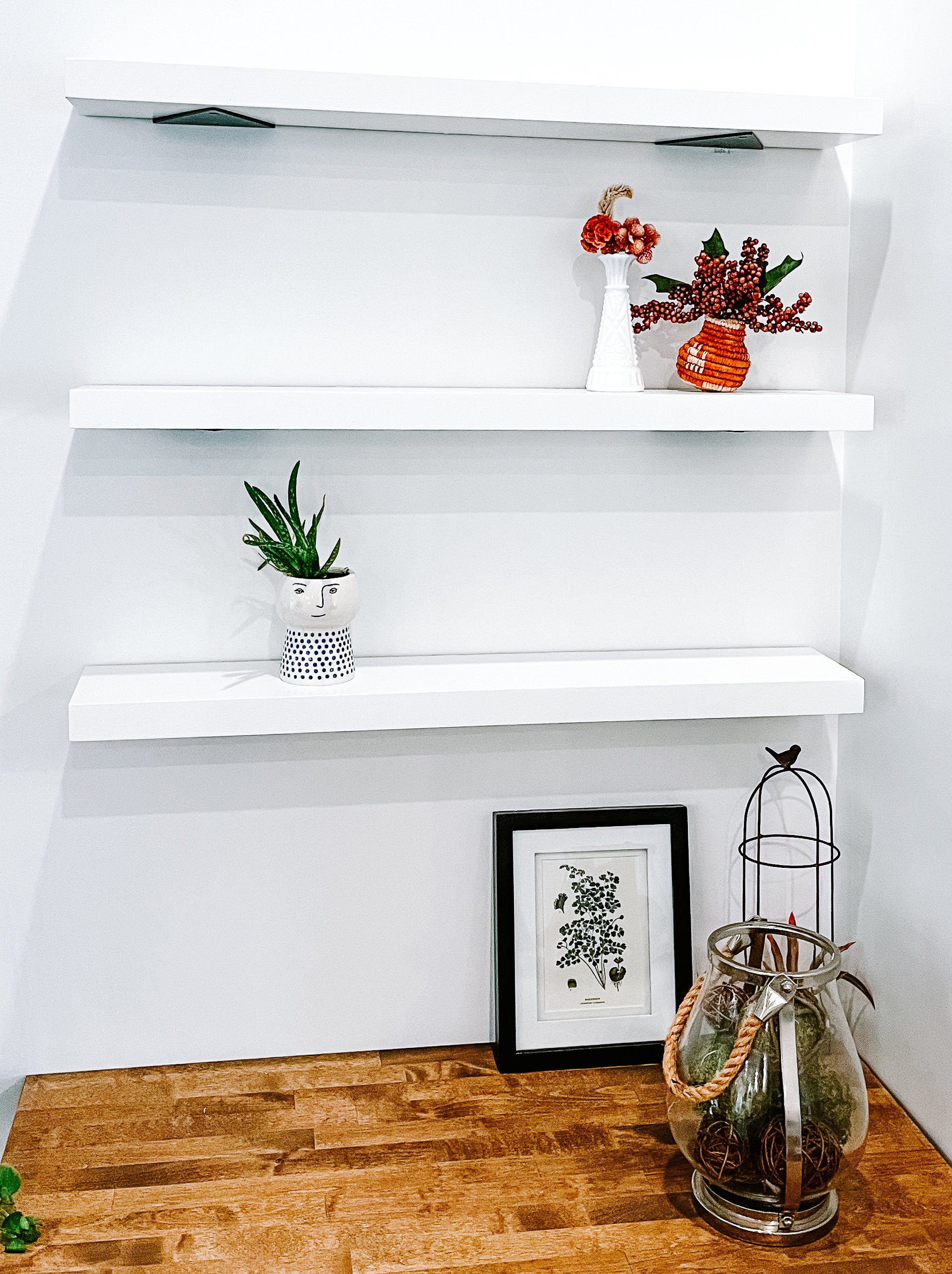 White Solid Wood Floating Shelves White Floating Shelves - Etsy