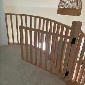 Oak Baby Gate for Stairs | Oak Spindle Baby Gate | Custom Oak Baby Gate ...