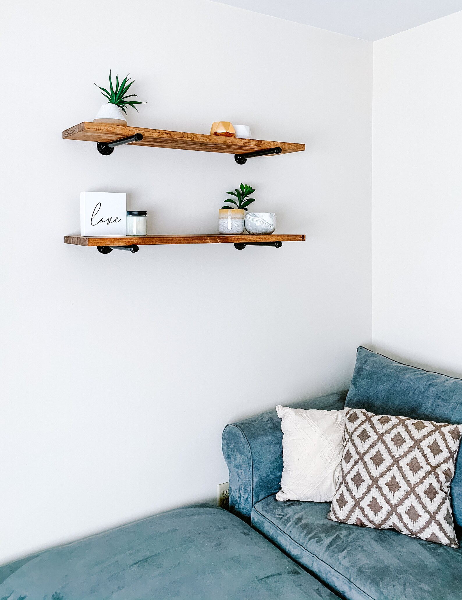 Pipe Shelf Wood Floating Shelves Shelves for Kitchen | Etsy