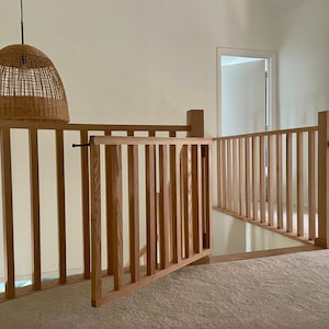 Oak Baby Gate for Stairs | Oak Spindle Baby Gate | Custom Oak Baby Gate ...