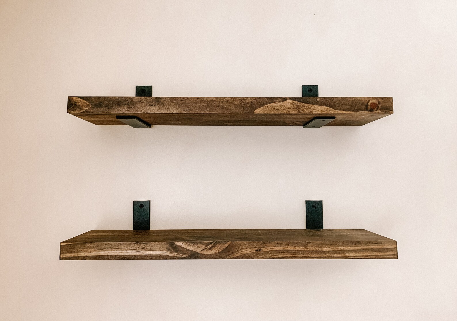 Special Walnut Industrial Wood Shelves Shelves Bracketed | Etsy