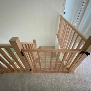 Oak Baby Gate for Stairs | Oak Spindle Baby Gate | Custom Oak Baby Gate ...