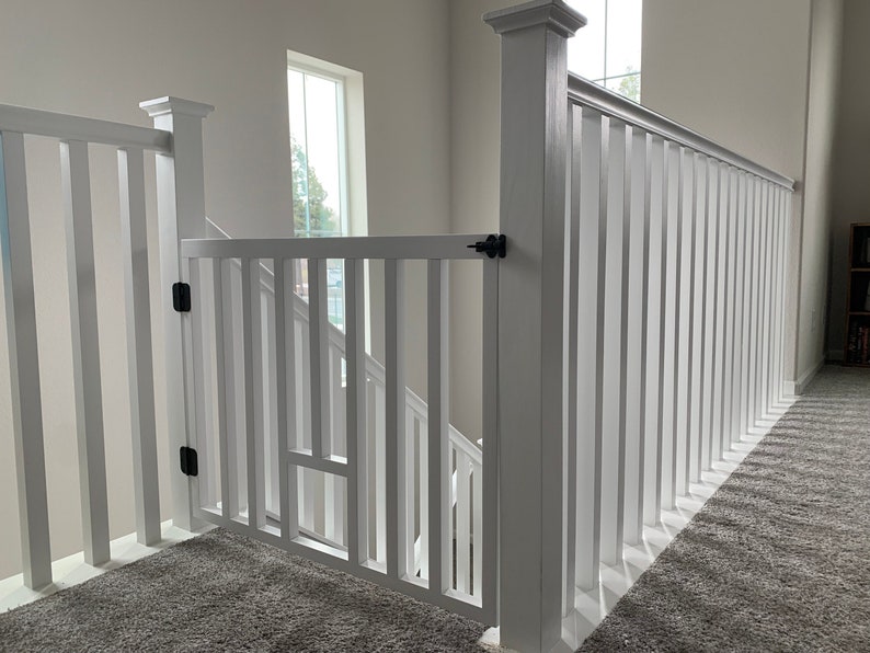 Custom Spindle Wooden Gate | Baby Gate | Stairway Gate| White Wooden ...