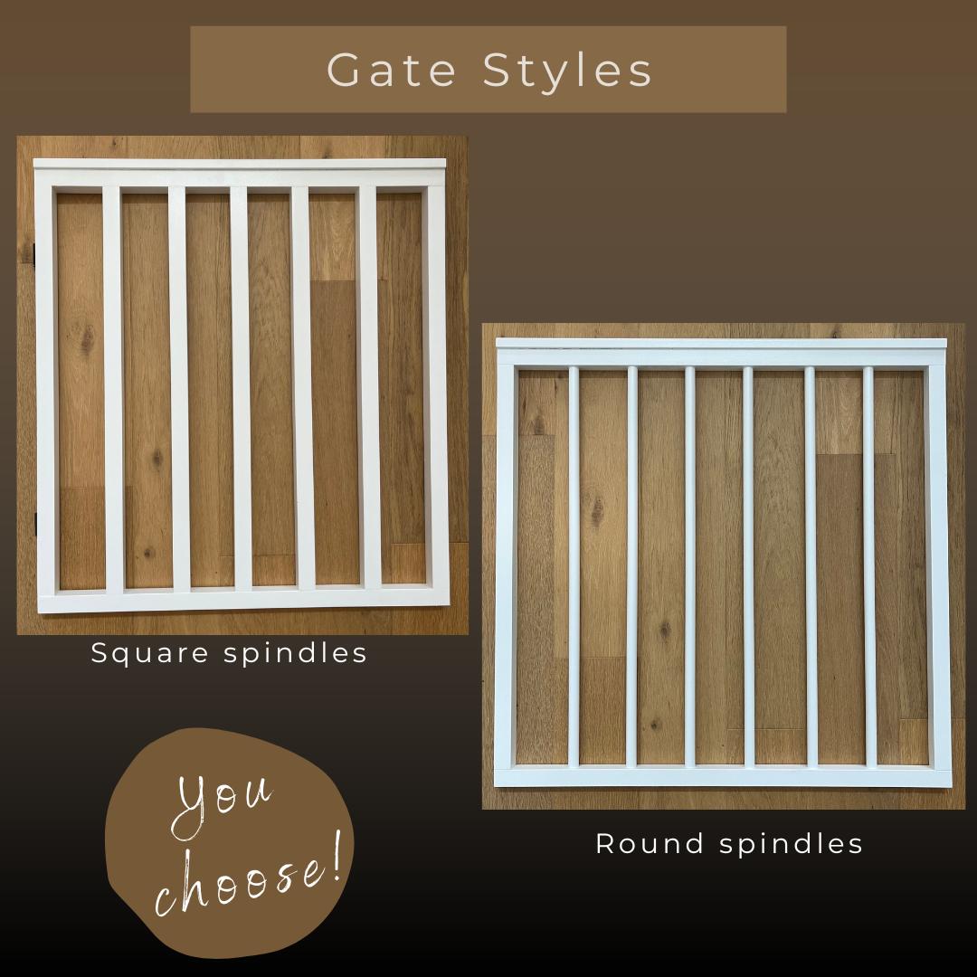 Custom Black Round Spindle Wooden Gate | Baby Gate | Stairway Gate ...