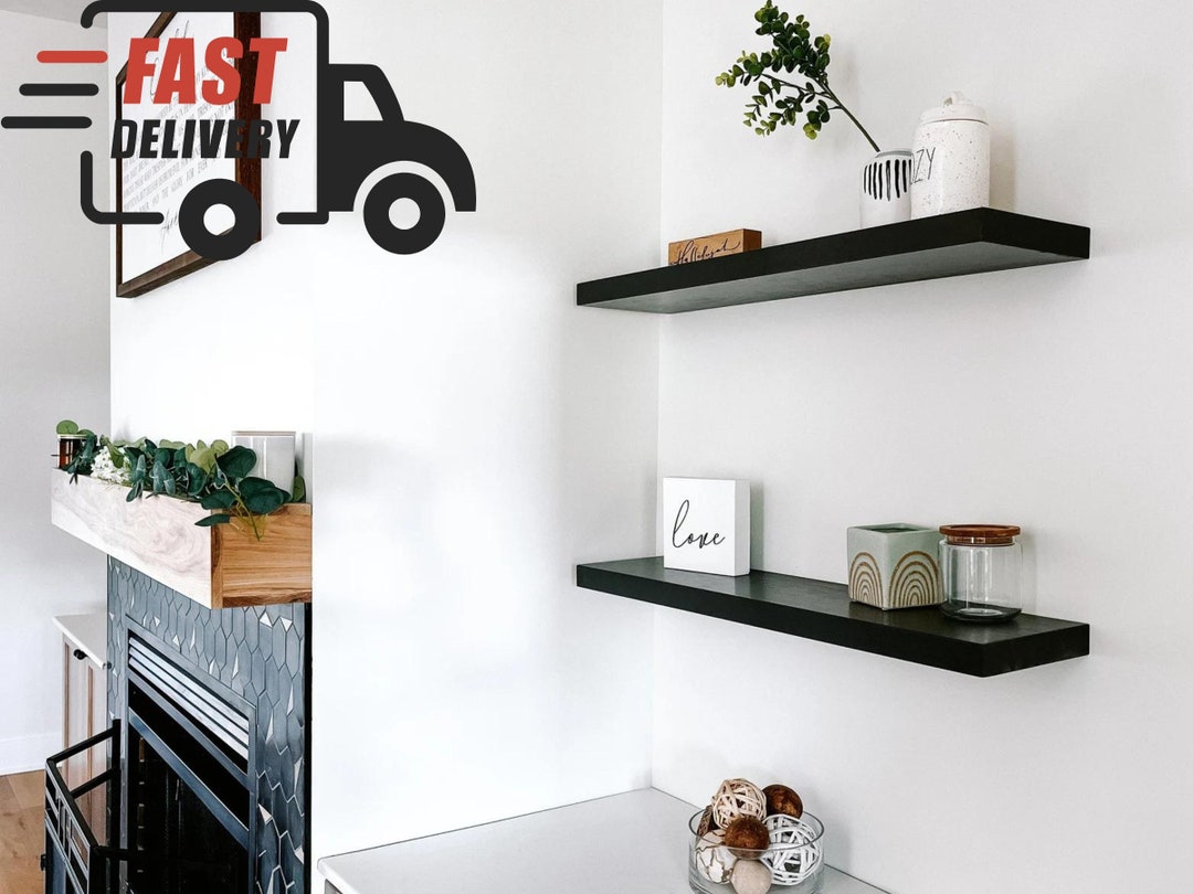 Black Floating Shelves | Floating Shelves | Black Shelves | Black Shelf ...