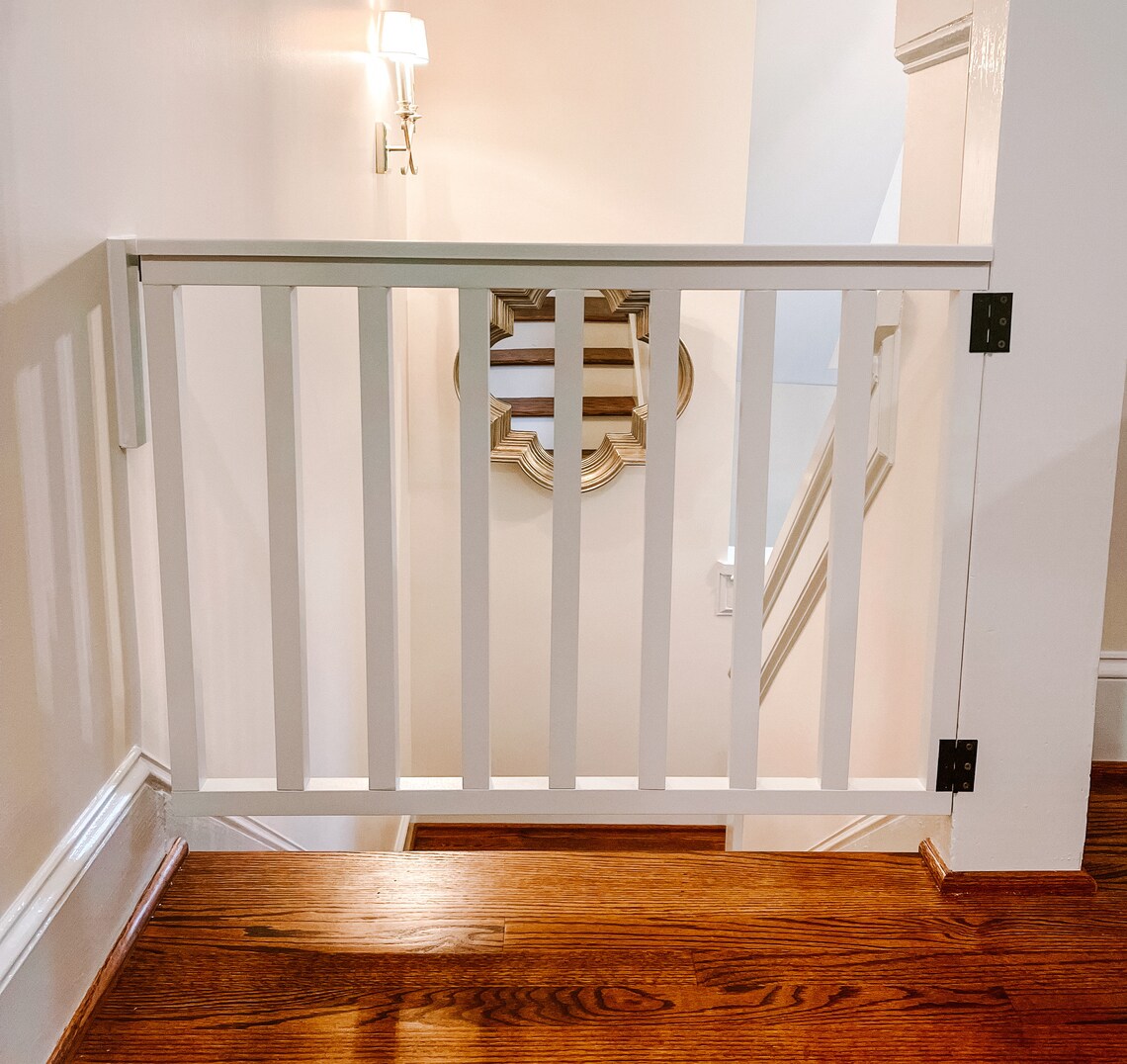 Custom Spindle Wooden Gate | Baby Gate | Stairway Gate| White Wooden ...