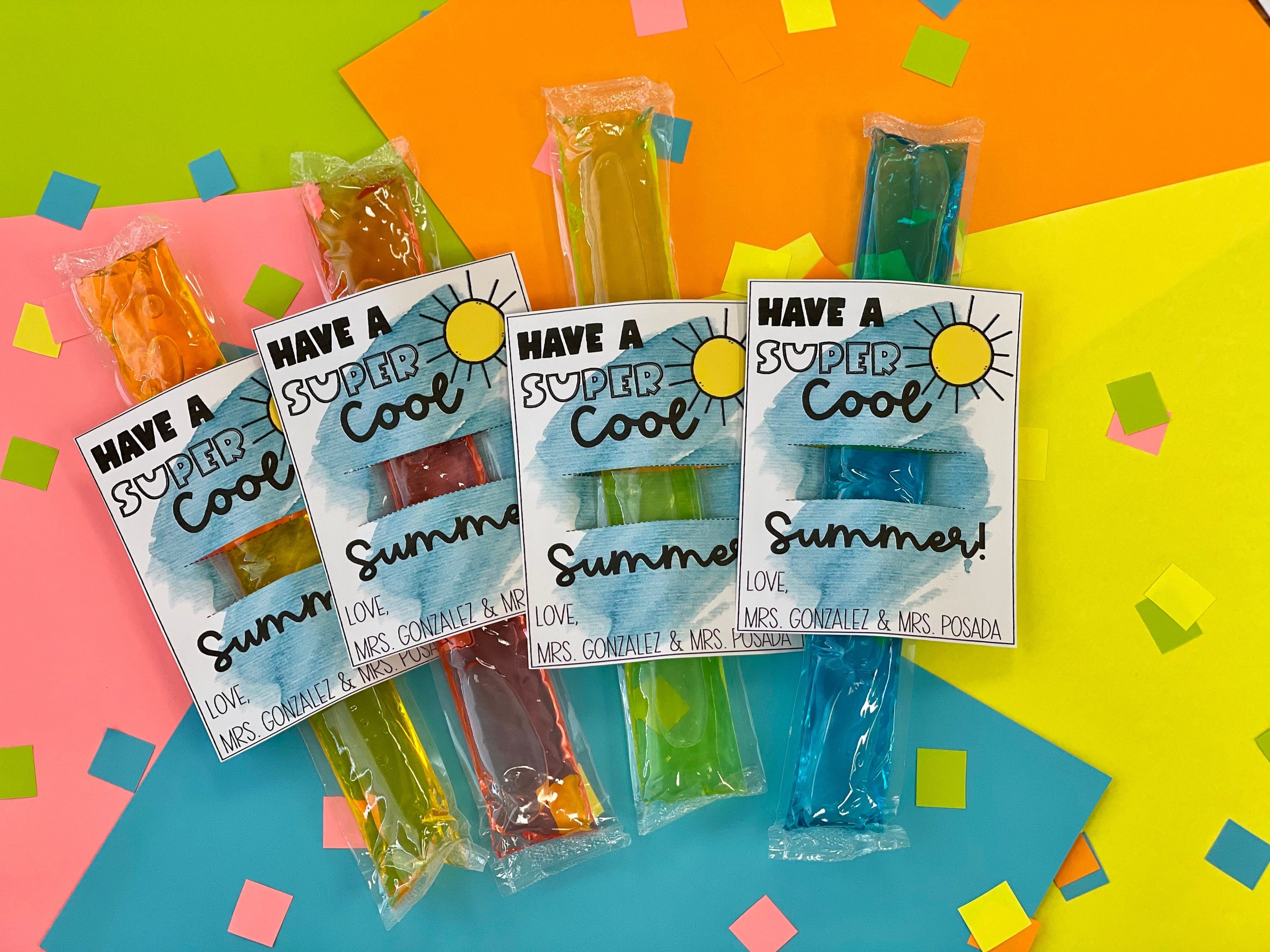 Have a Super Cool Summer, Freeze Pop Tags, Sun Tag, Friend, Family ...